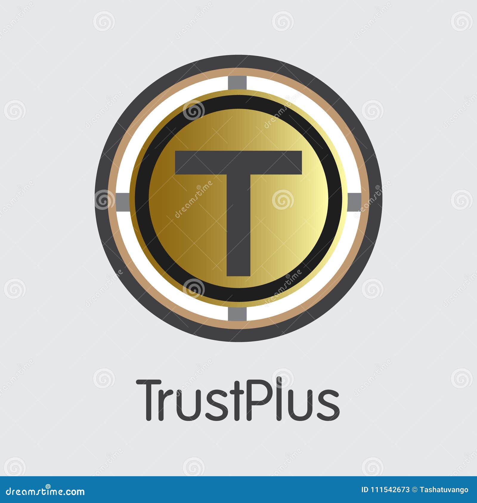Trustplus - Cryptocurrency Element. Stock Vector - Illustration of coin ...