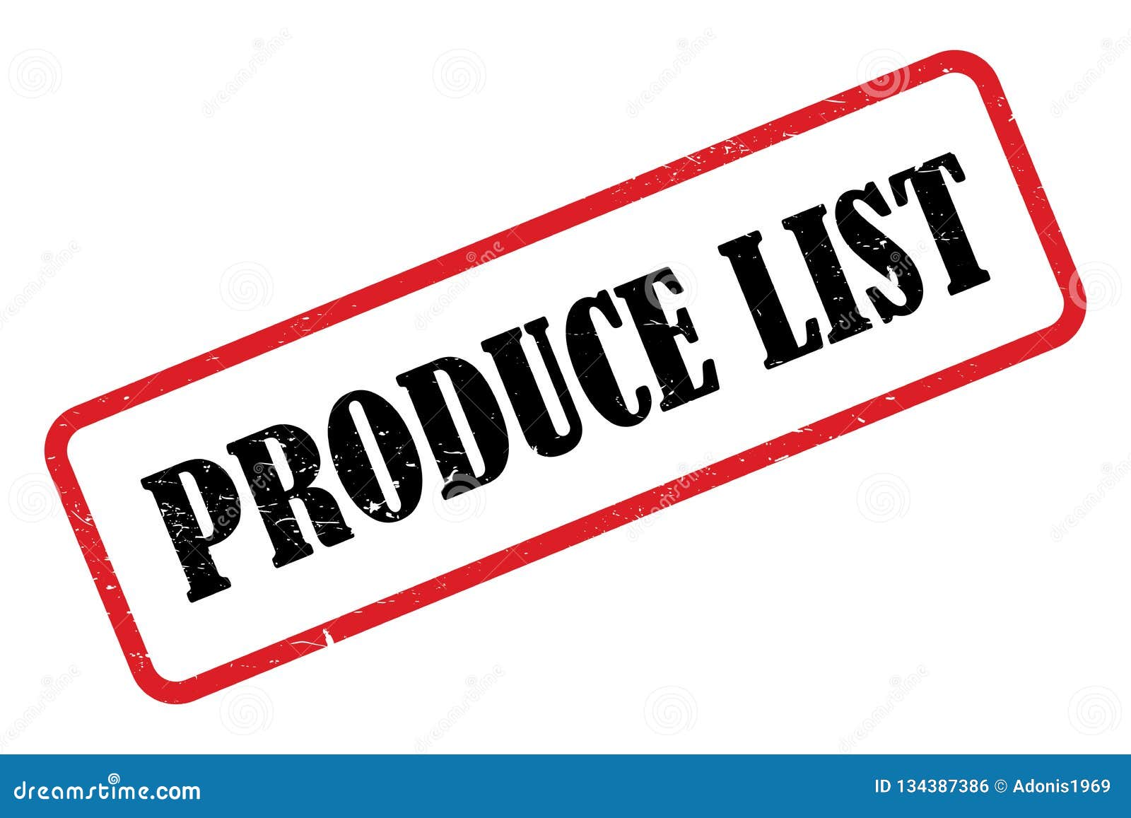 Rectangular Produce List Stamp Stock Illustration - Illustration of ...