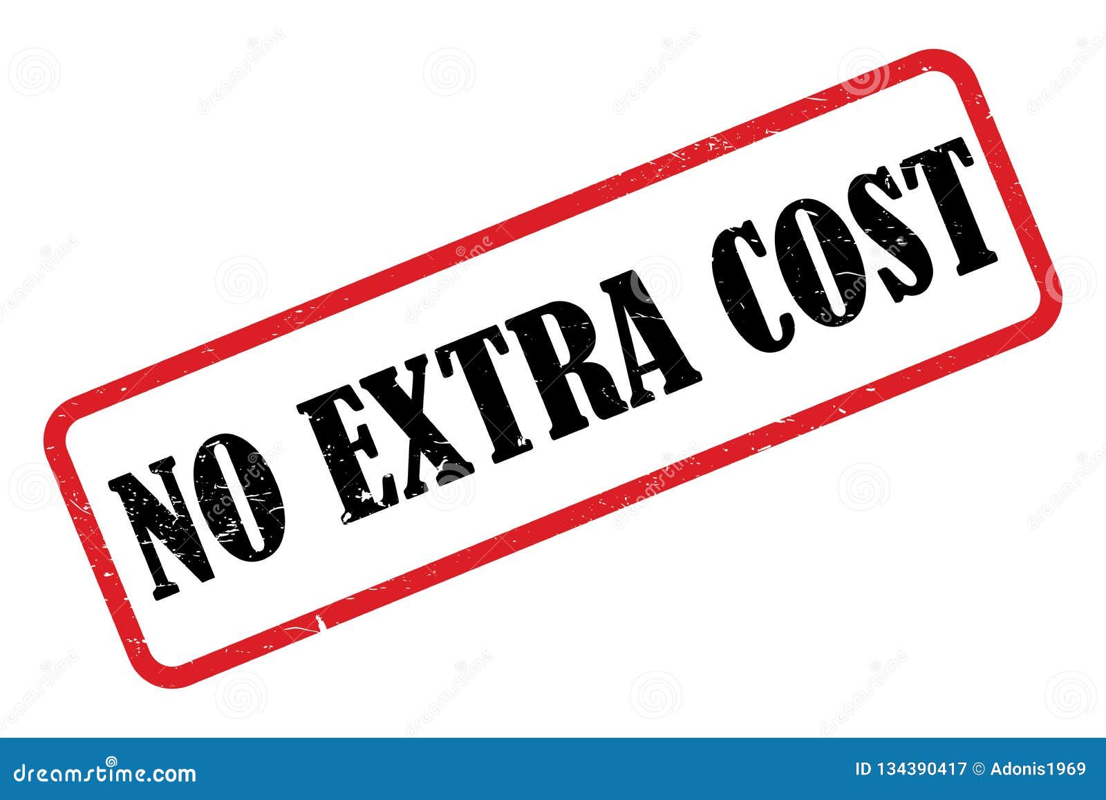 No Extra Cost stamp stock illustration. Illustration of illustrated ...