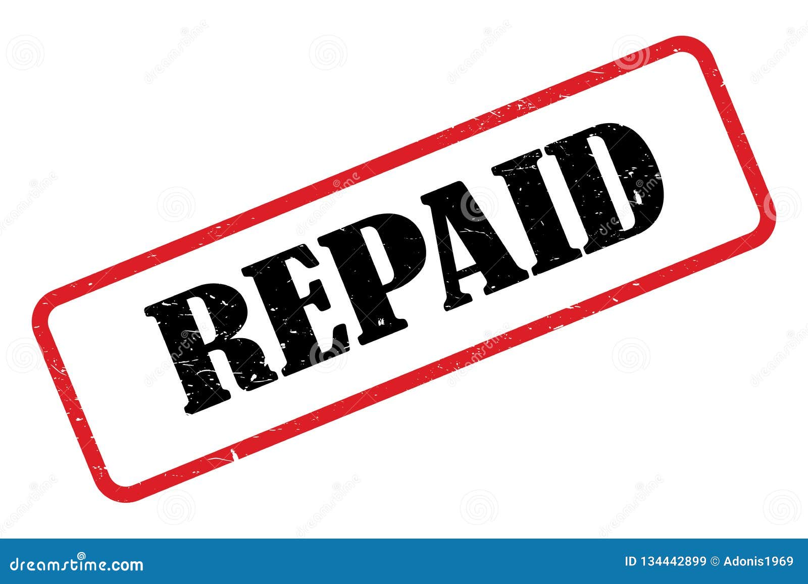 Repaid stamp stock illustration. Illustration of agreement - 134442899