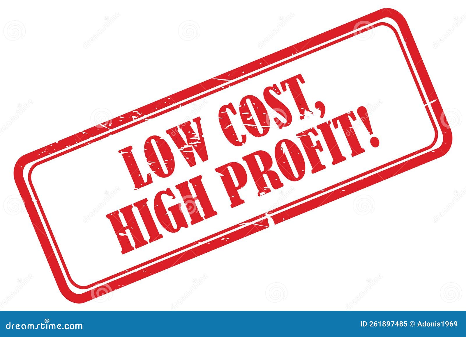 Low Cost High Profit Stamp on White Stock Illustration - Illustration ...