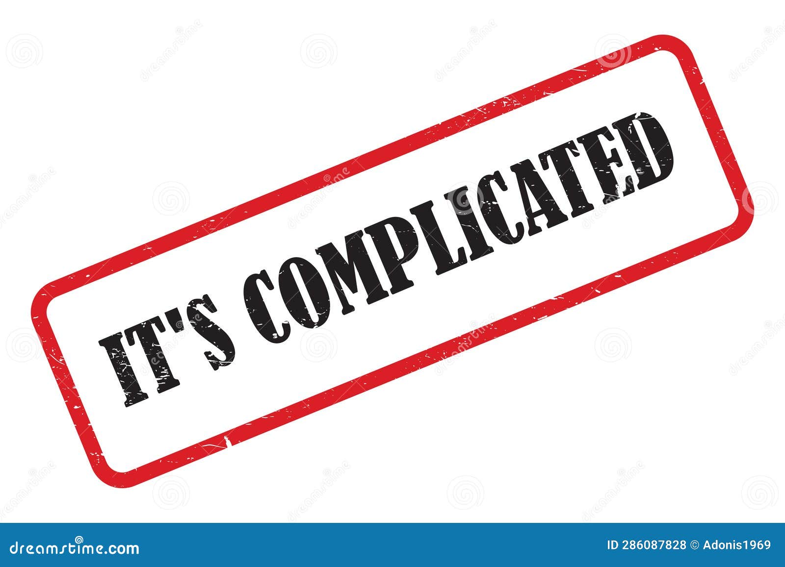 It S Complicated Stamp on White Stock Illustration - Illustration of ...