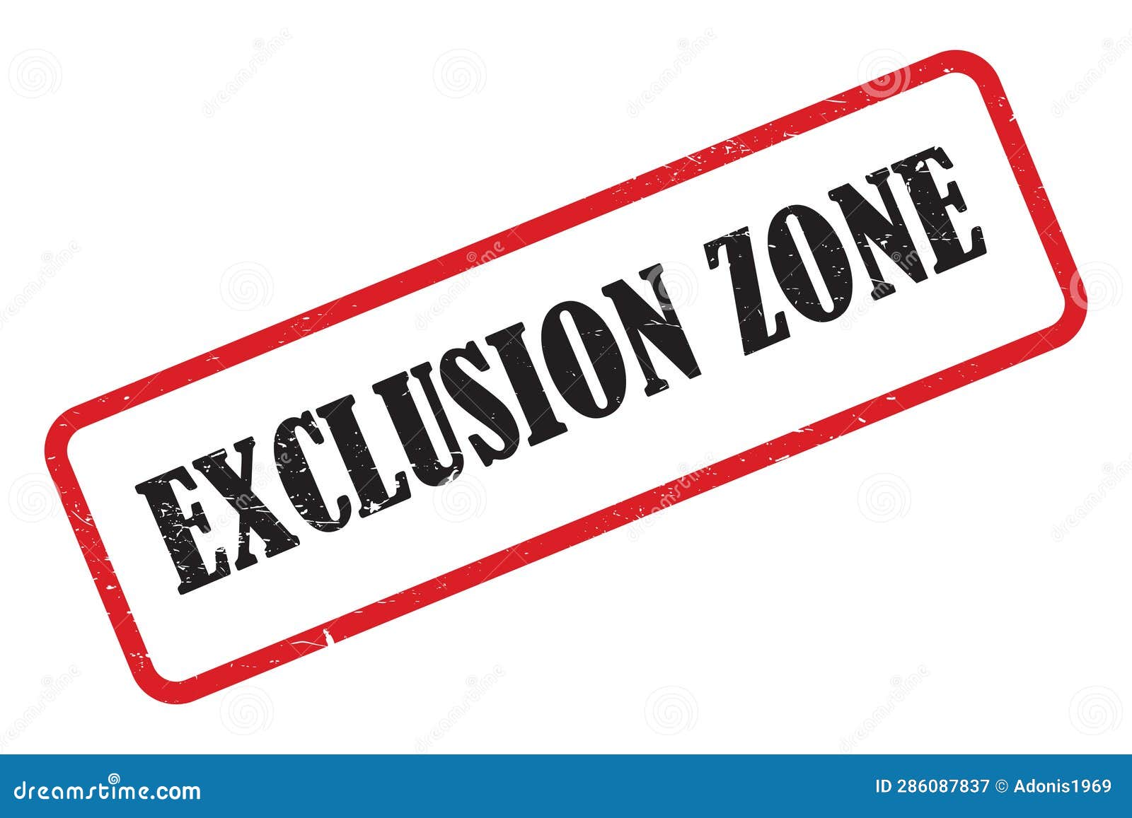 Exclusion Zone Stamp on White Stock Illustration - Illustration of ...