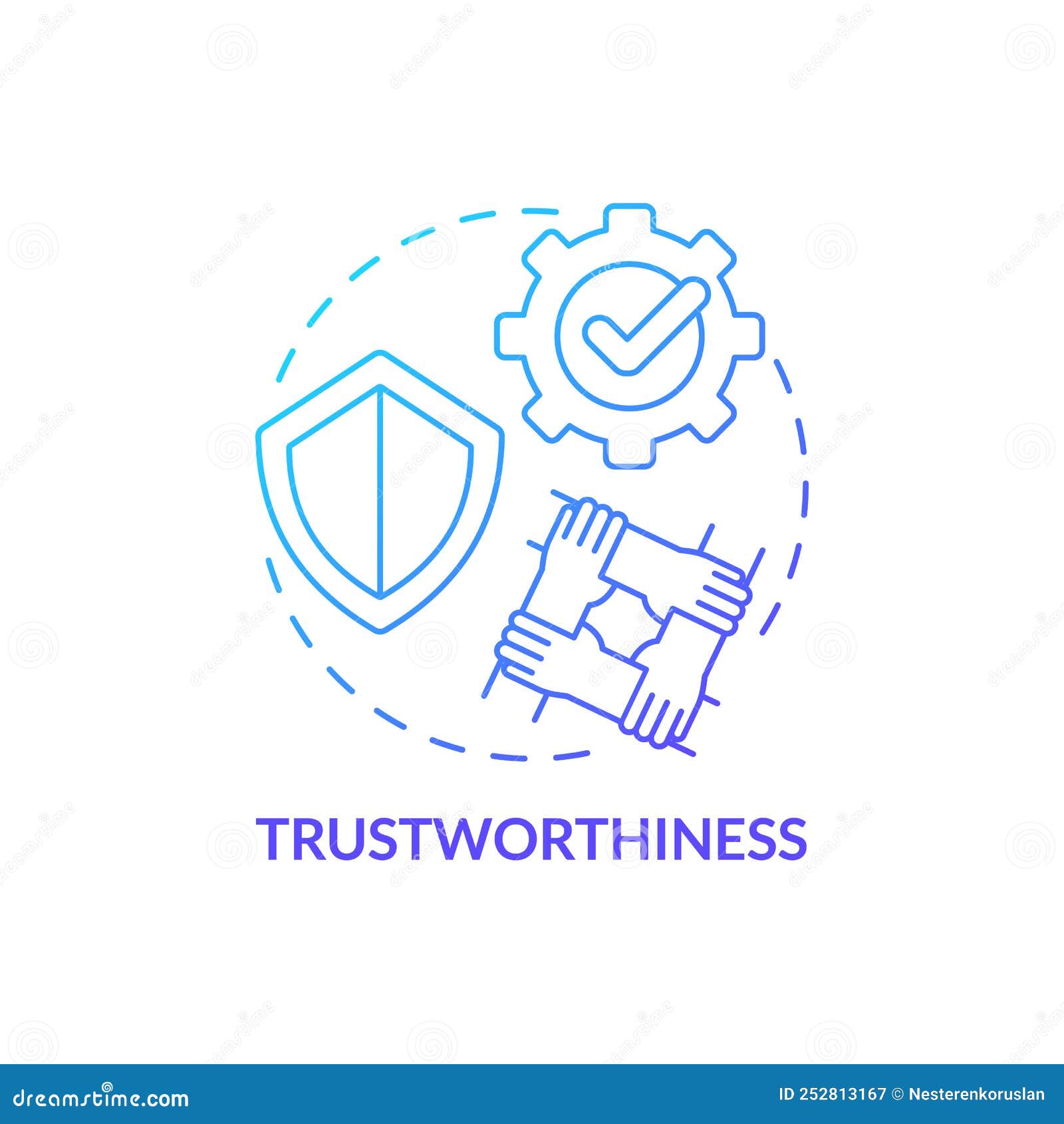 Trustworthiness Blue Gradient Concept Icon Stock Vector - Illustration ...