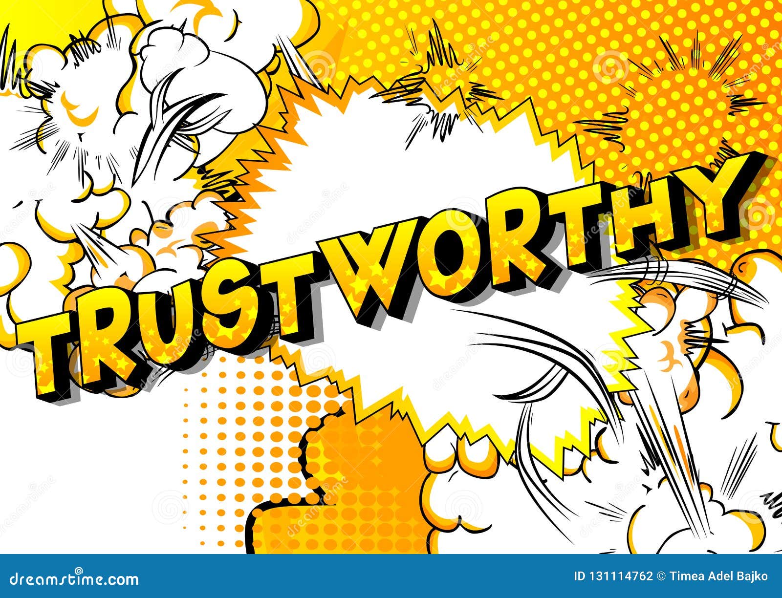 Trustworthy - Vector Illustrated Comic Book Style Phrase. Stock Vector ...