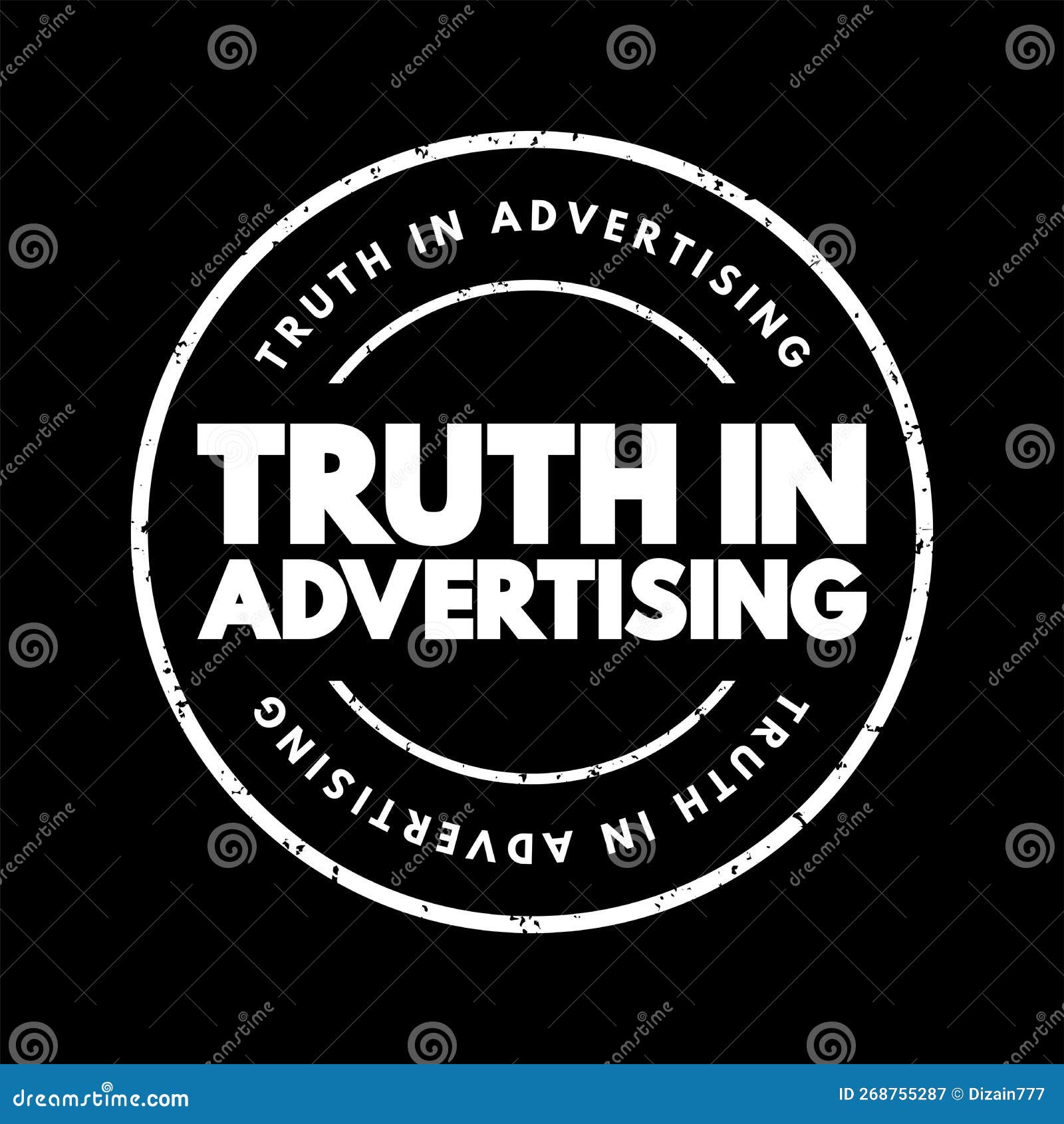 Truth in Advertising Text Stamp, Concept Background Stock Illustration ...