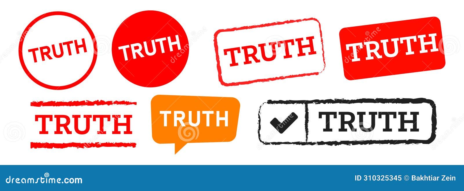 Truth Circle Rectangle Stamp and Speech Bubble Sign Label Sticker ...