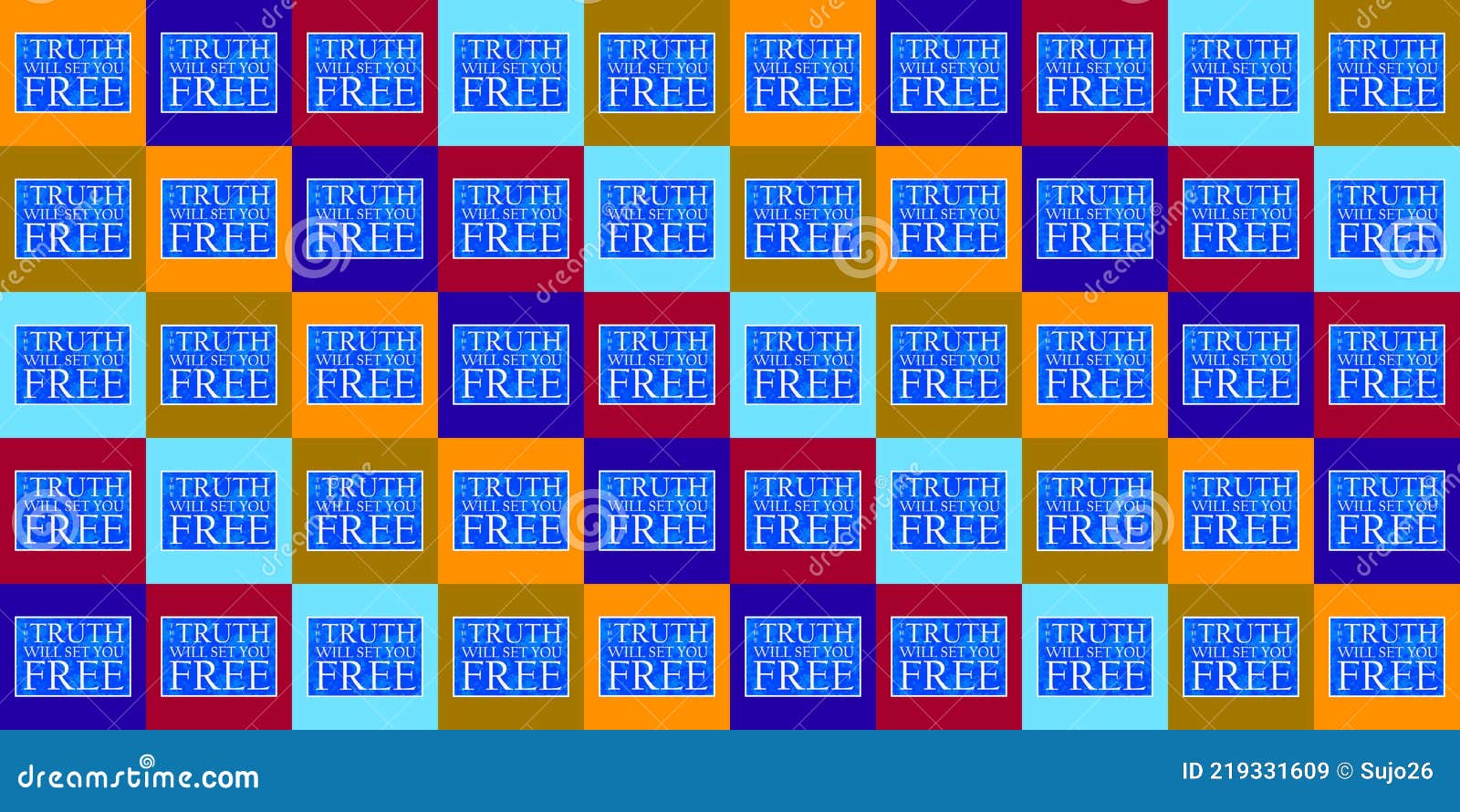 The Truth and Freedom Patchwork Stock Illustration - Illustration of ...