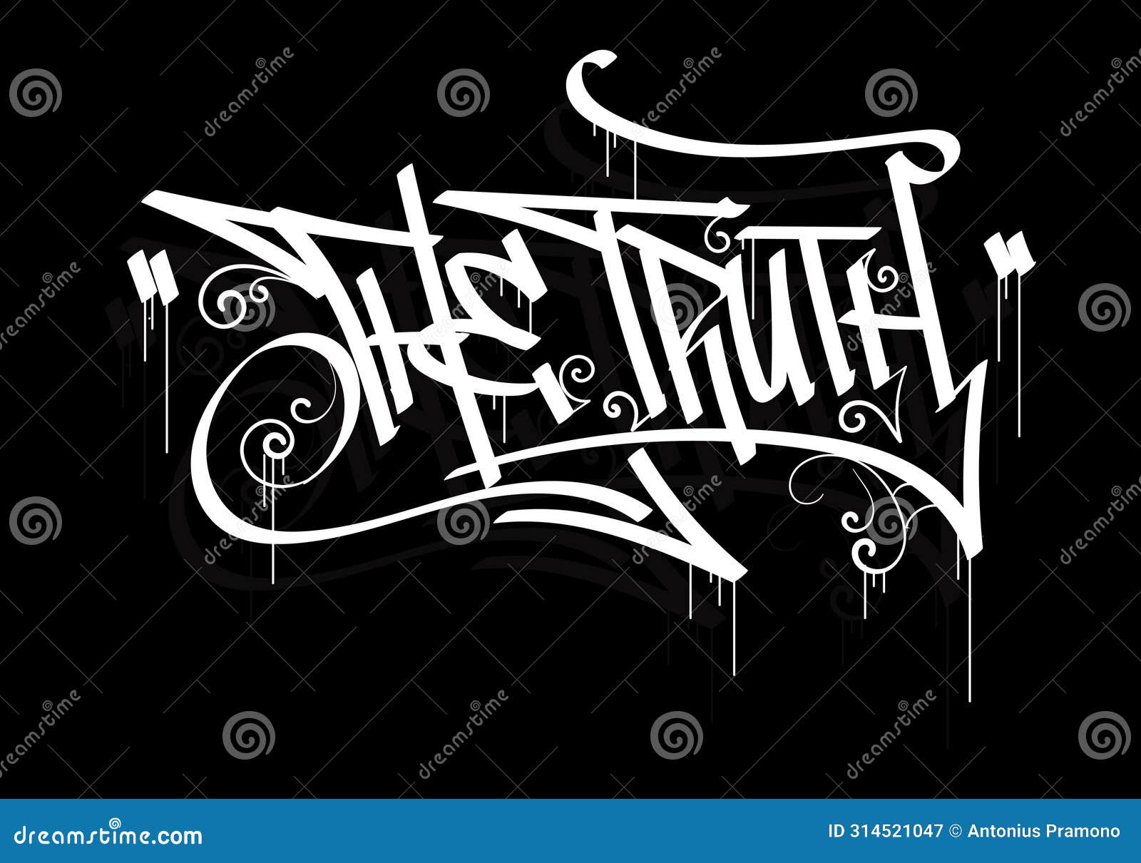 The TRUTH Graffiti Tag Style Design Stock Vector - Illustration of ...