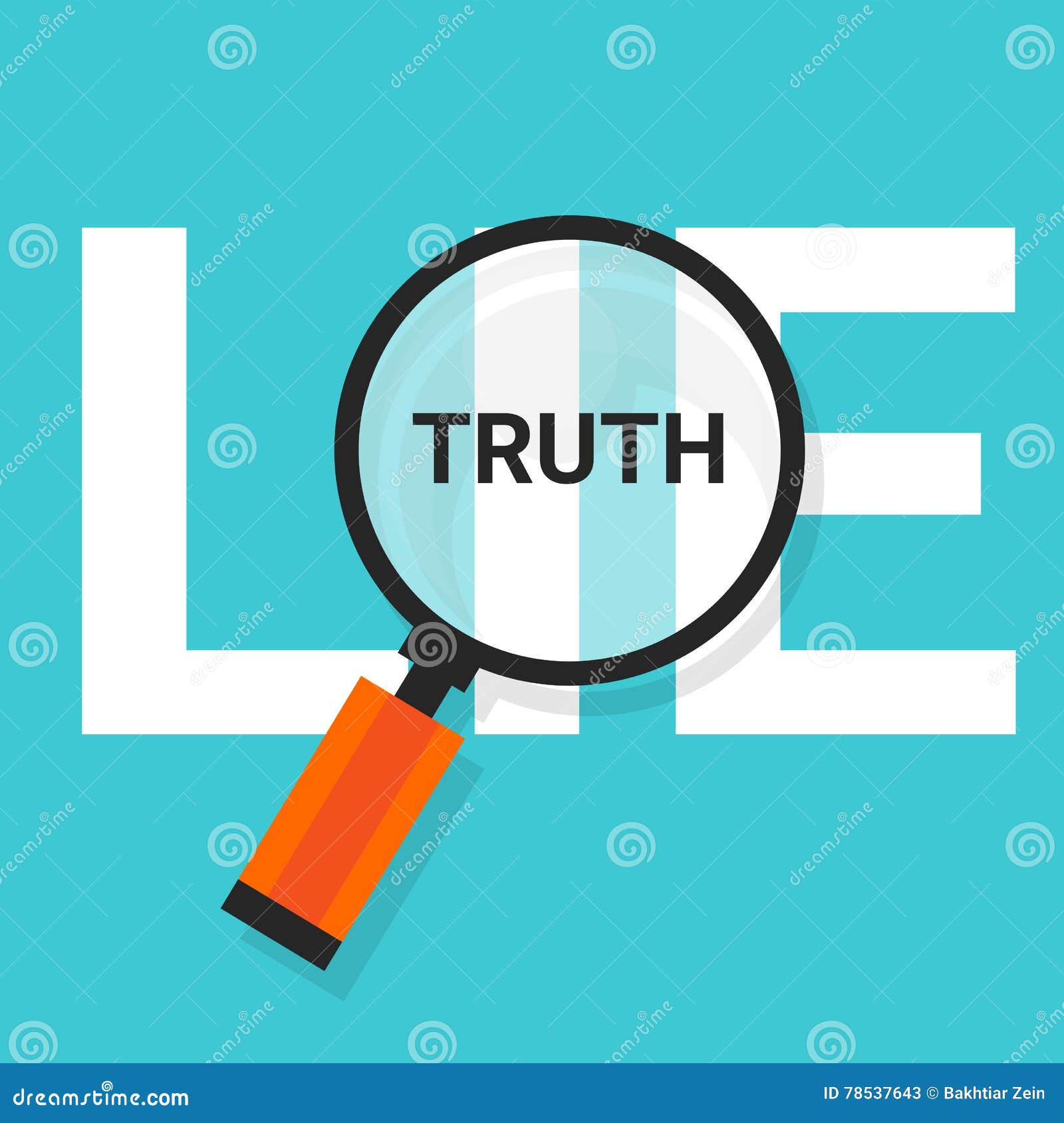 Truth Lie Symbol Text Magnify Magnifying Find True Stock Vector