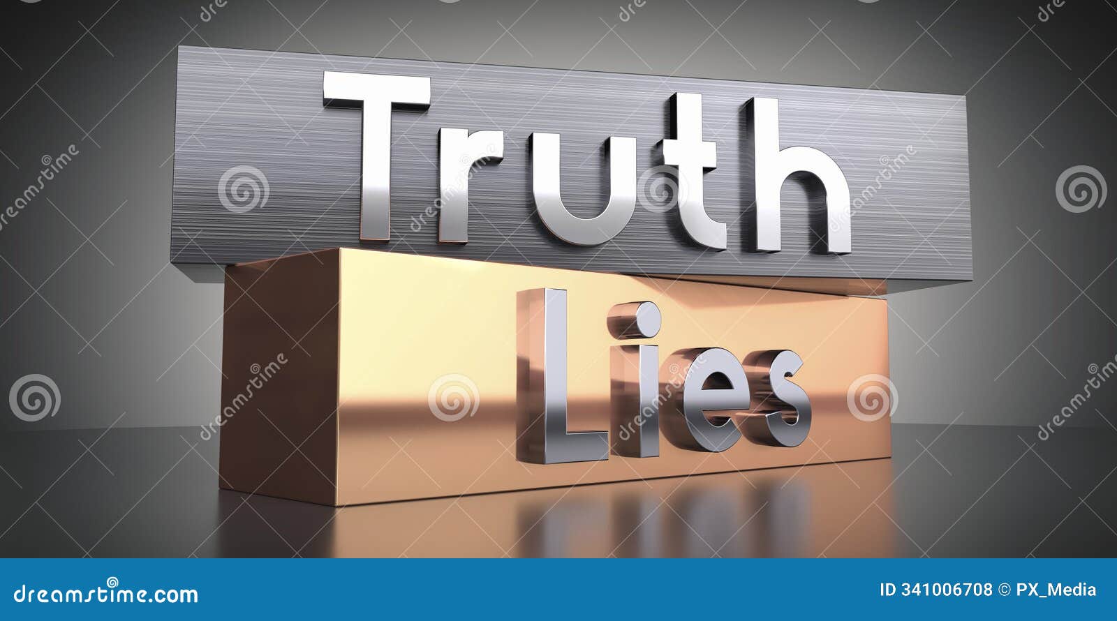 Truth, Lies - Words on Metal Blocks Stock Illustration - Illustration ...