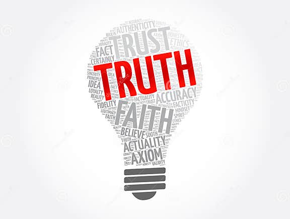 Truth Light Bulb Word Cloud Collage, Concept Background Stock ...