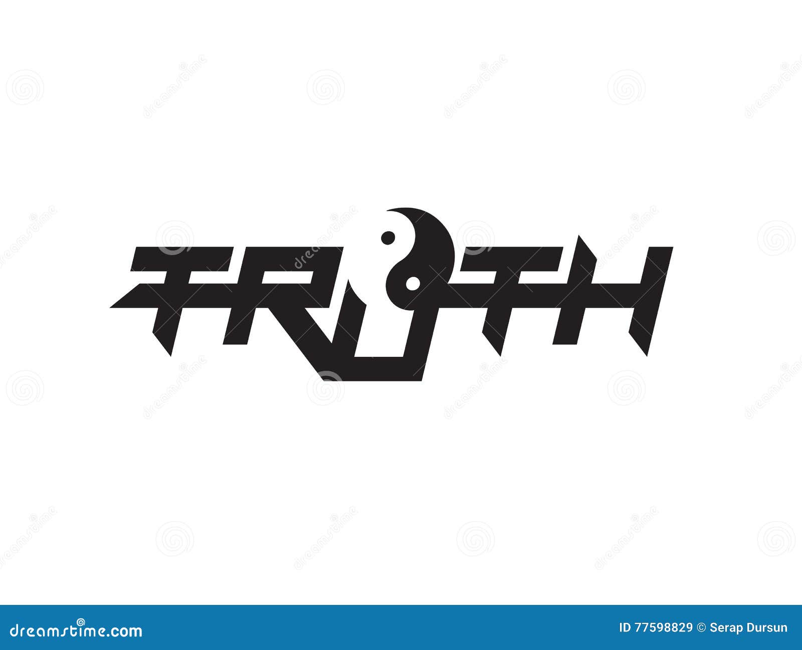 Truth Logo with Yin Yang stock vector. Illustration of creative - 77598829