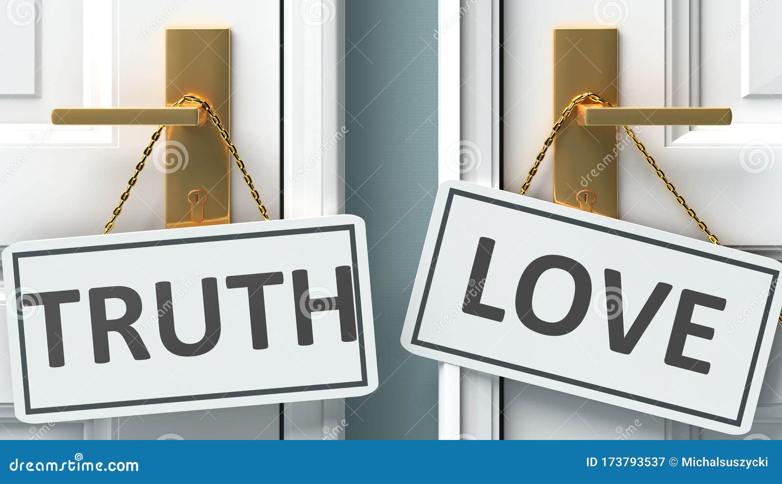 Truth Or Love As A Choice In Life Pictured As Words Truth Love On