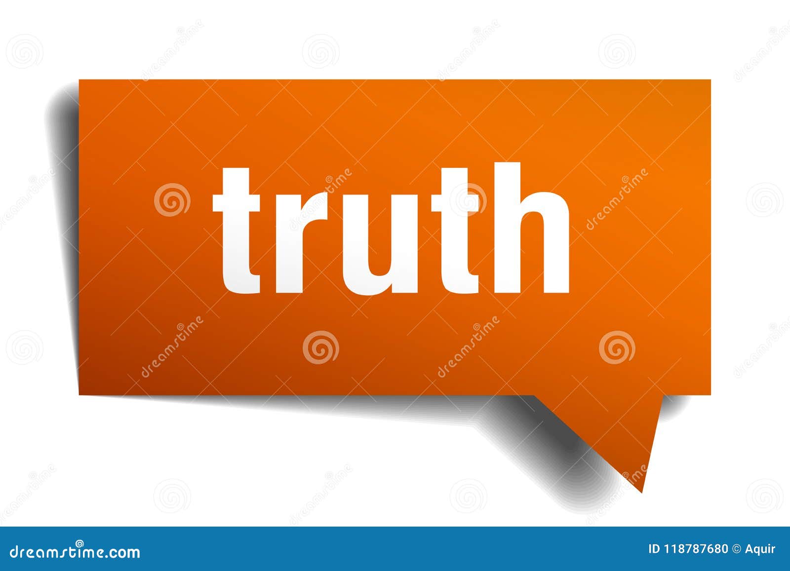 Truth Orange 3d Speech Bubble Stock Vector - Illustration of peel ...