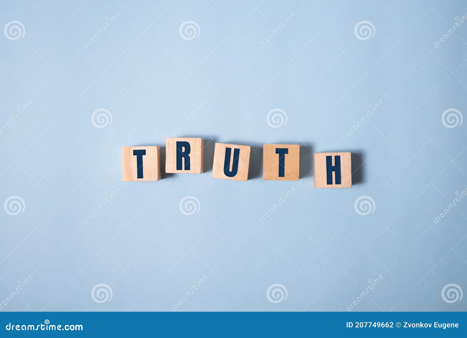 Truth Word Concept on Cubes on Blue Background Stock Photo - Image of ...