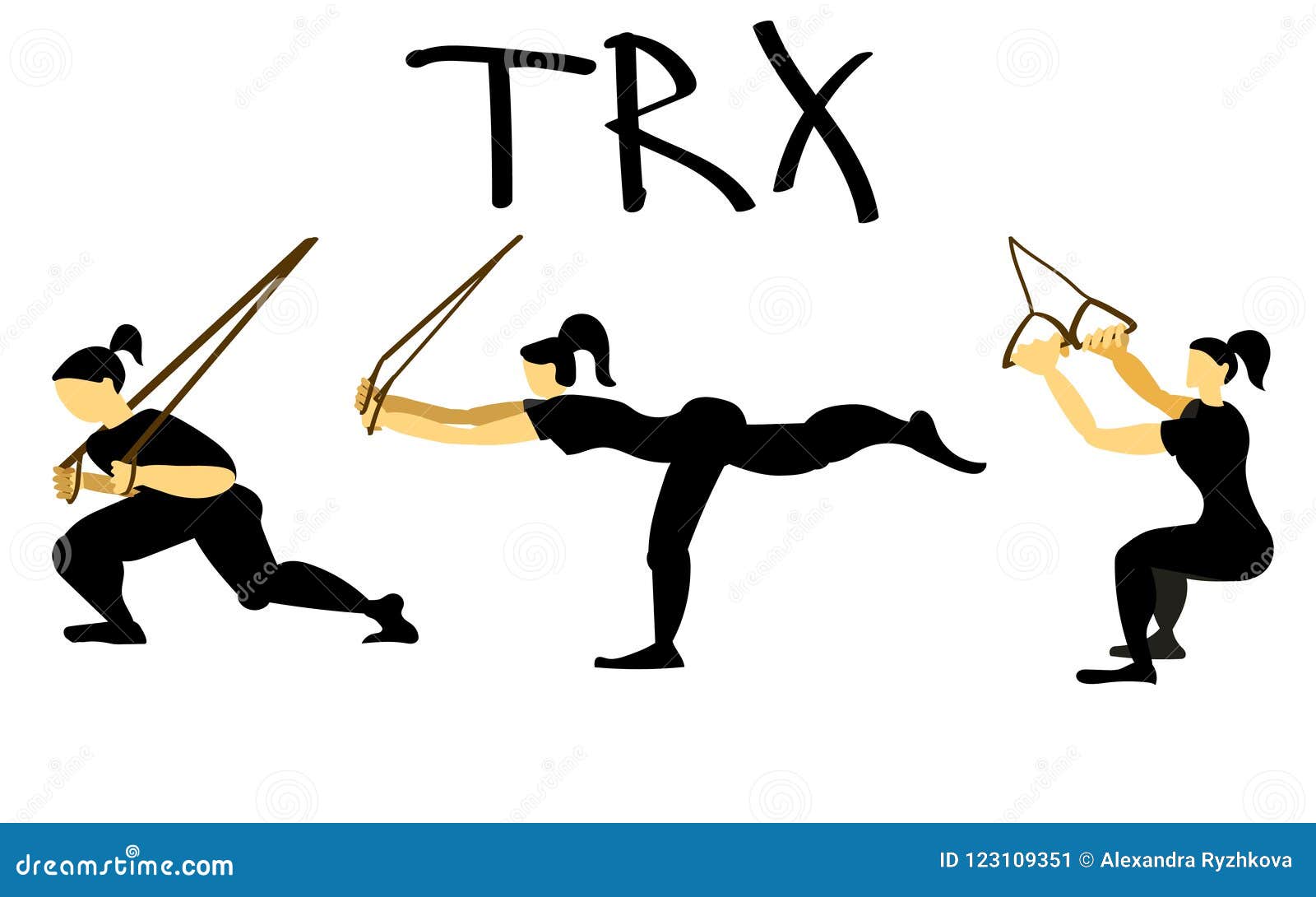 Trx vector woman stock vector. Illustration of muscular - 123109351
