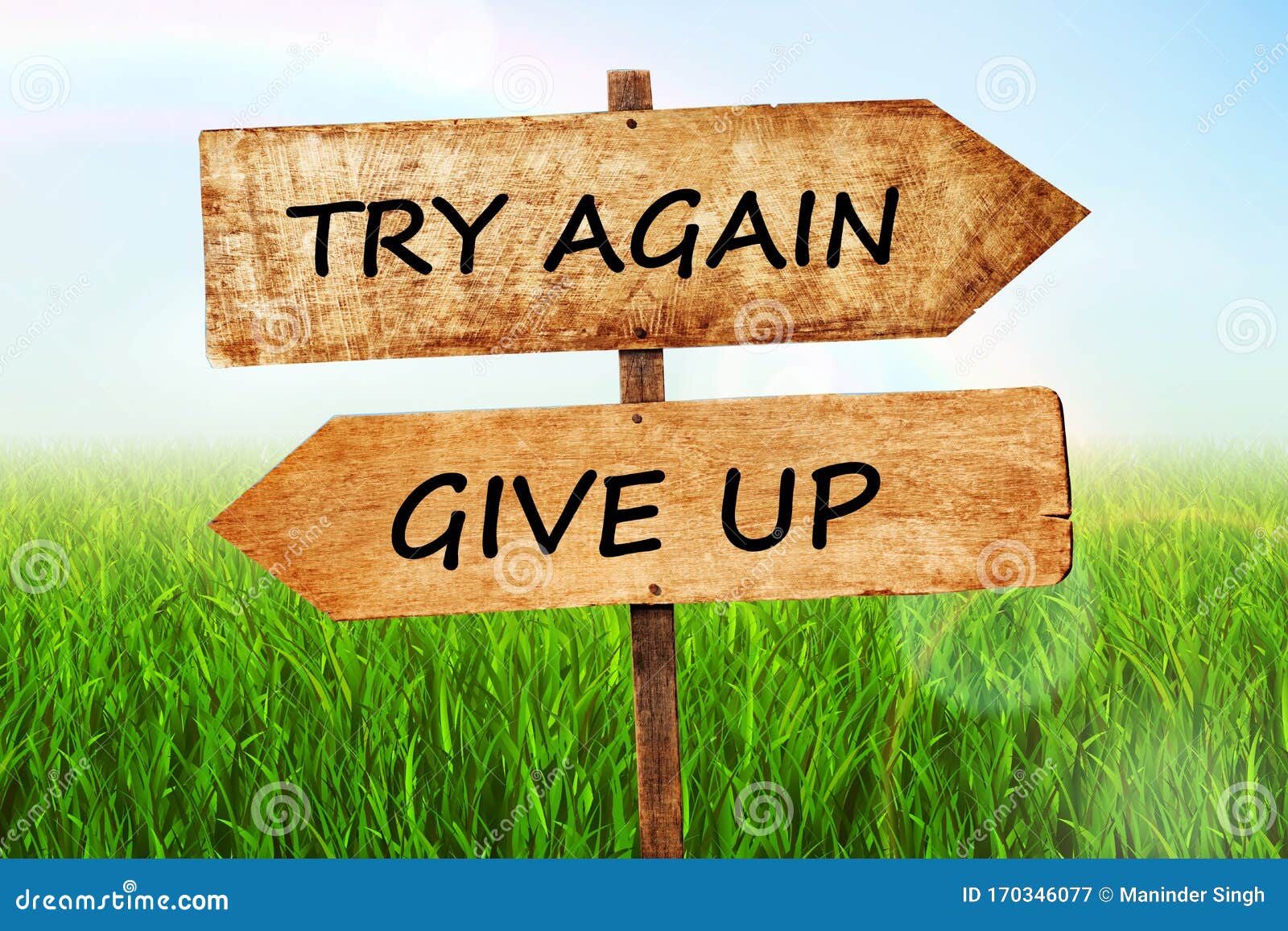 Try Again and Give Up Signs. Stock Image - Image of giveup, posts ...