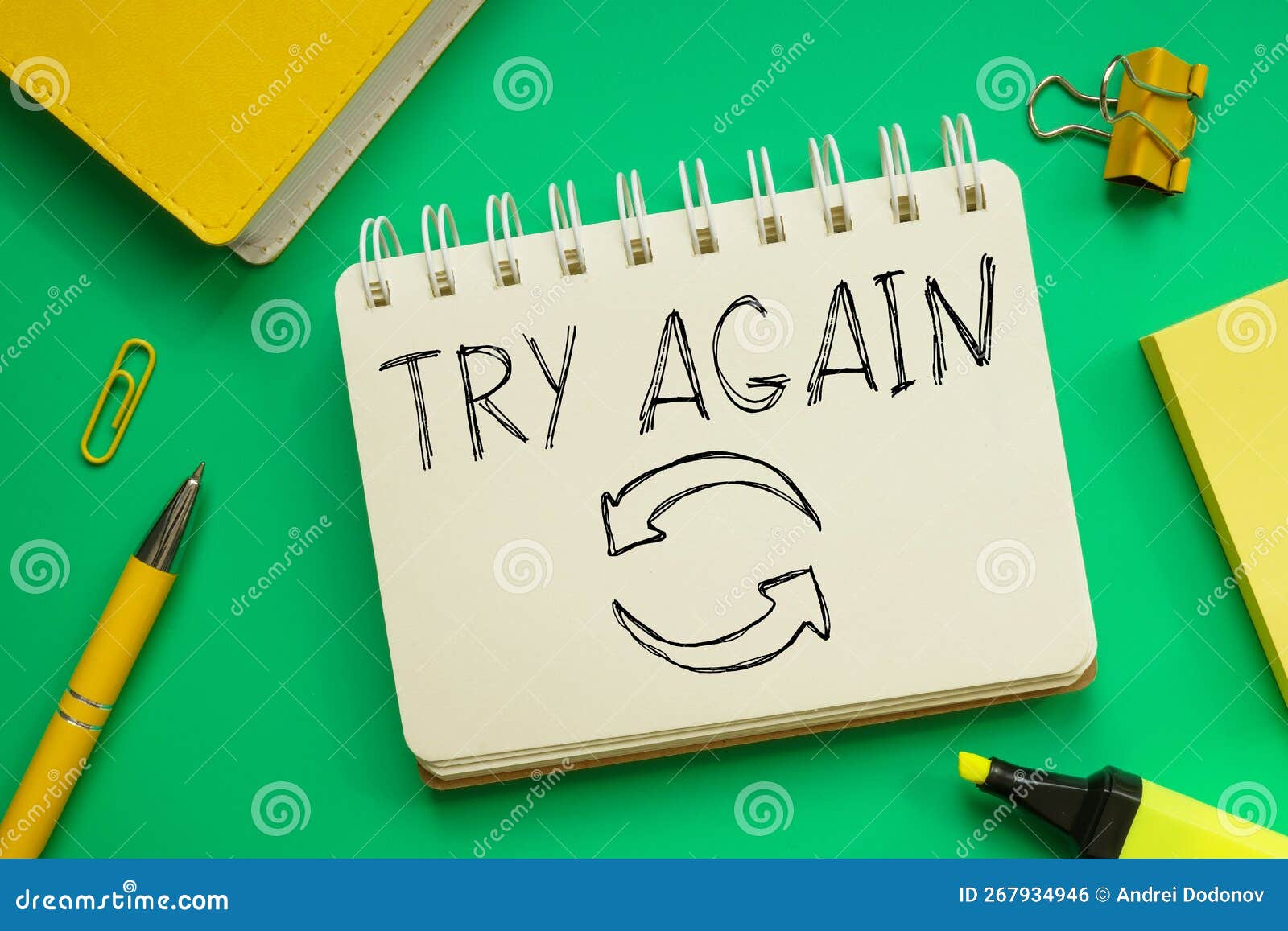 Try Again is Shown Using the Text Stock Photo - Image of time ...