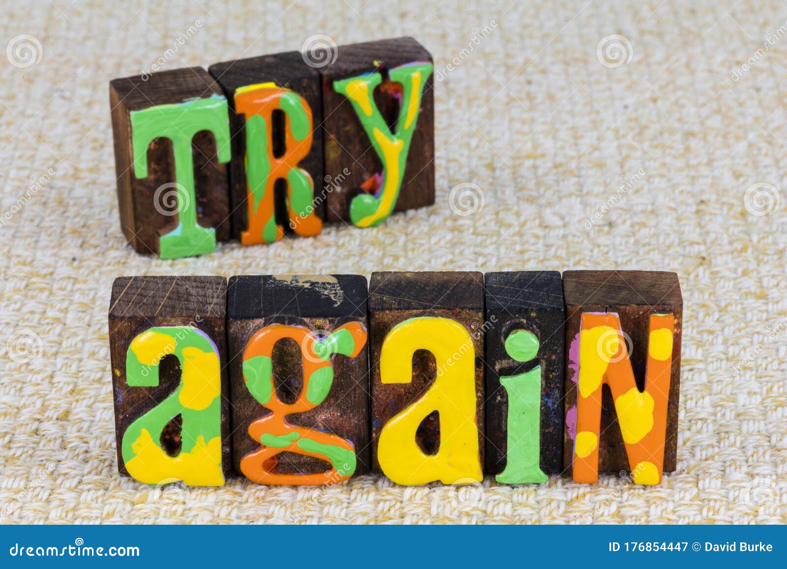 Try Begin Again Today Start Now Persistence Determination Stock Image ...