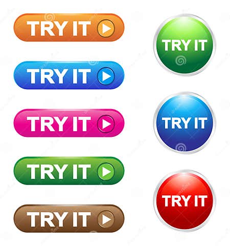 Try it buttons stock vector. Illustration of entertainment - 32041093
