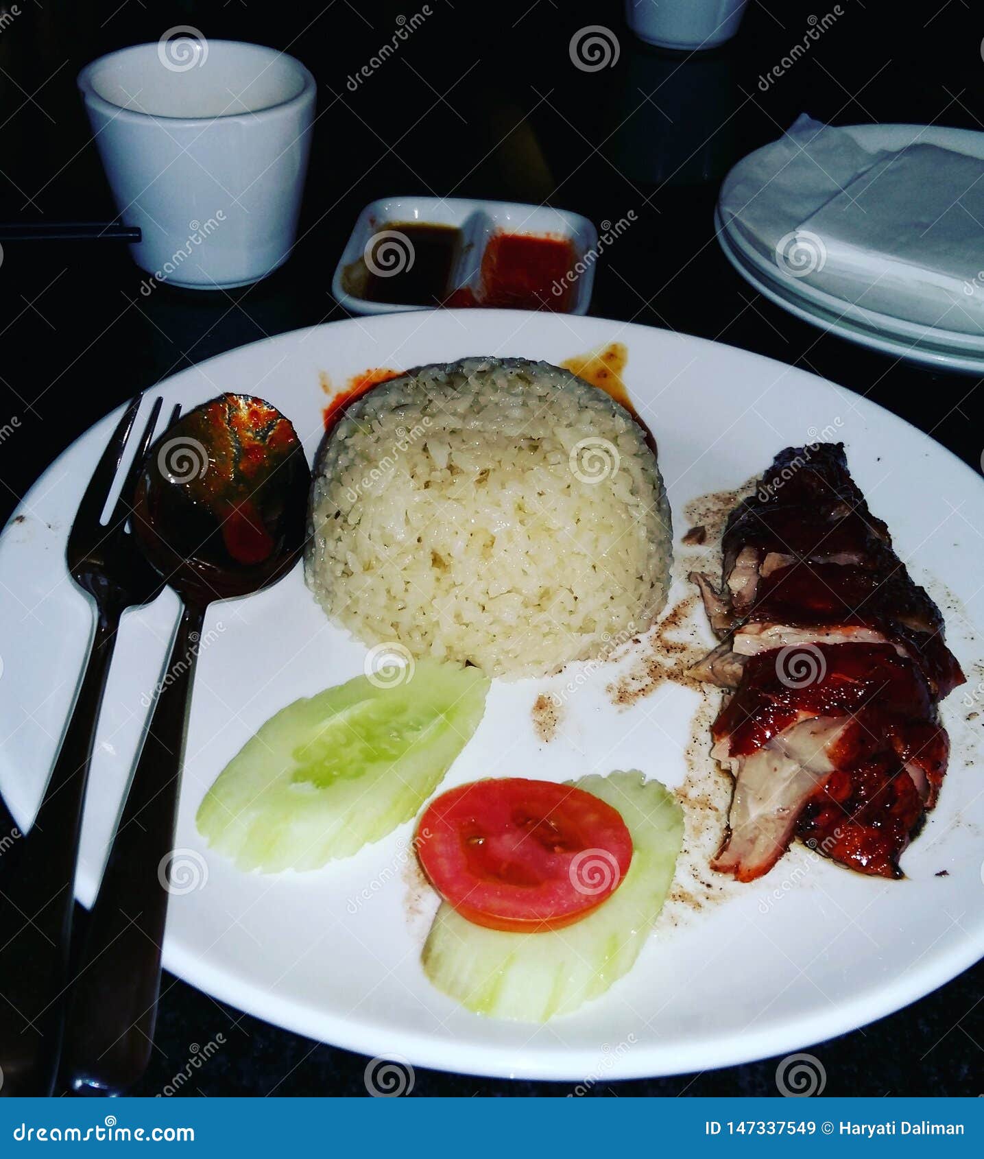 Try the Delicious Chinese Food of Chicken Rice Stock Image - Image of ...