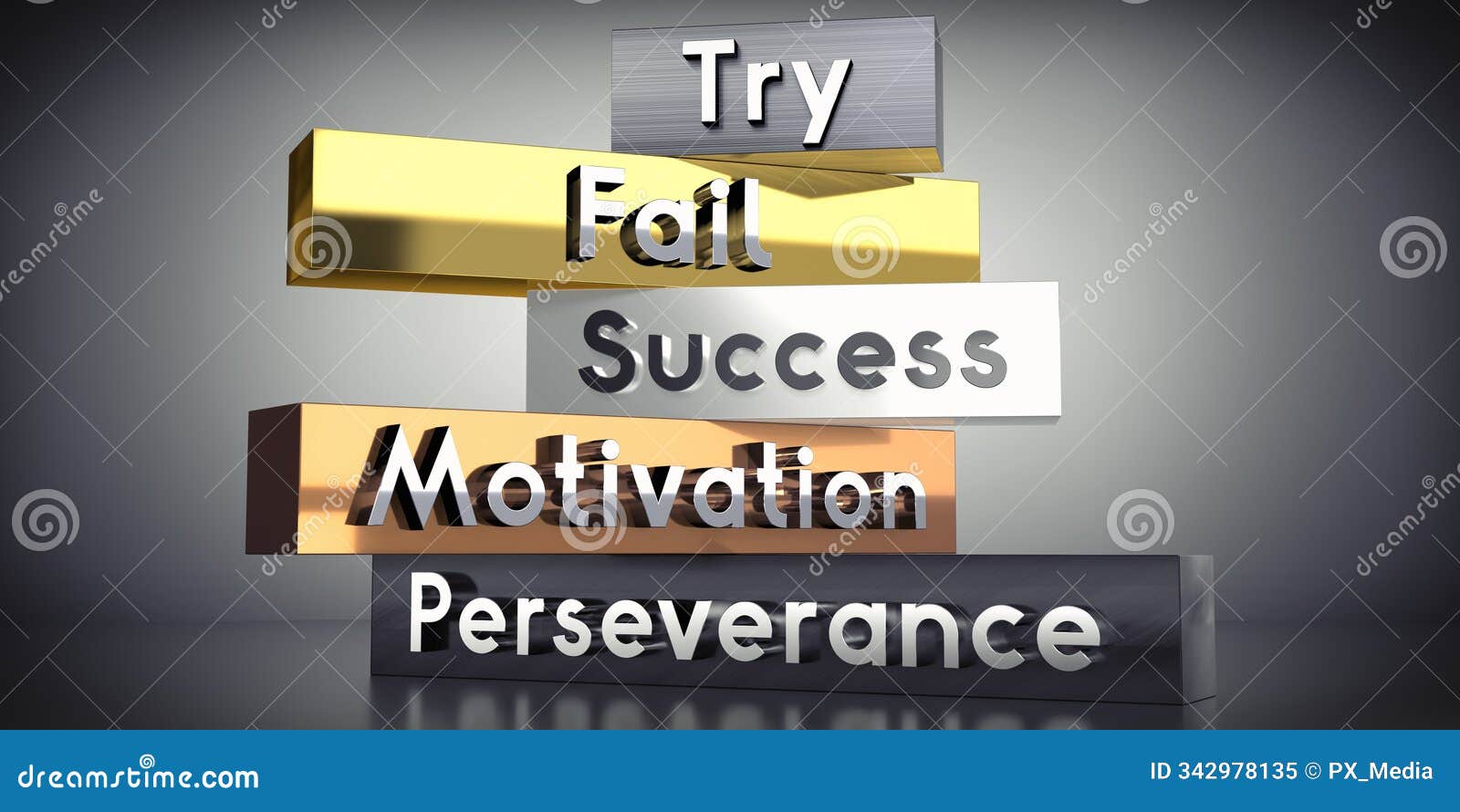 Try, Fail, Success, Motivation, Perseverance - Words On Metal Blocks ...