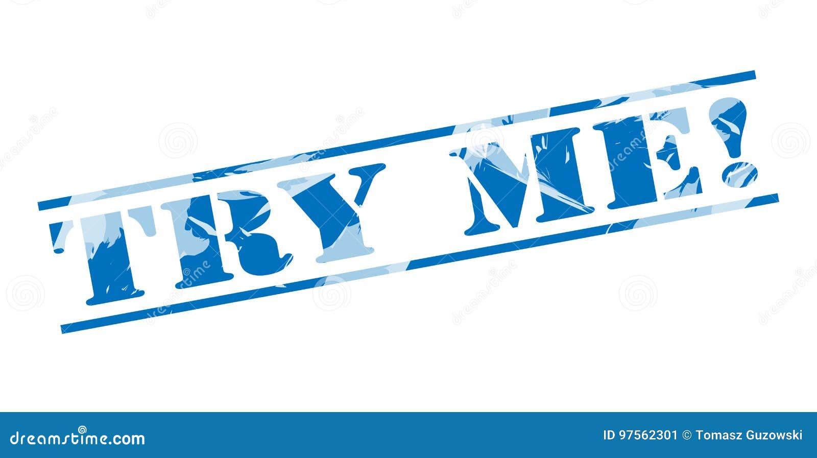 Try me blue stamp stock illustration. Illustration of sign - 97562301