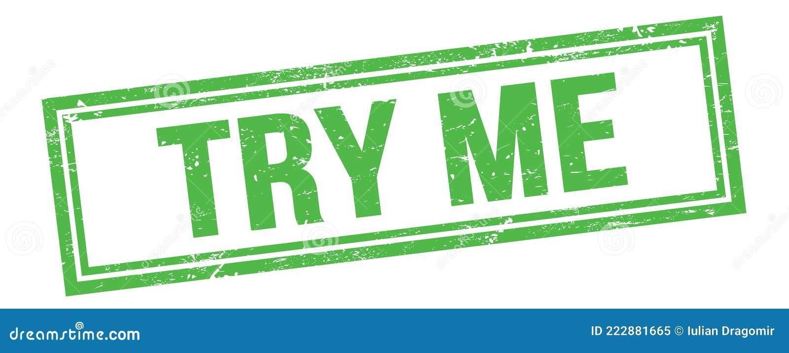 TRY ME Text on Green Grungy Vintage Stamp Stock Illustration ...