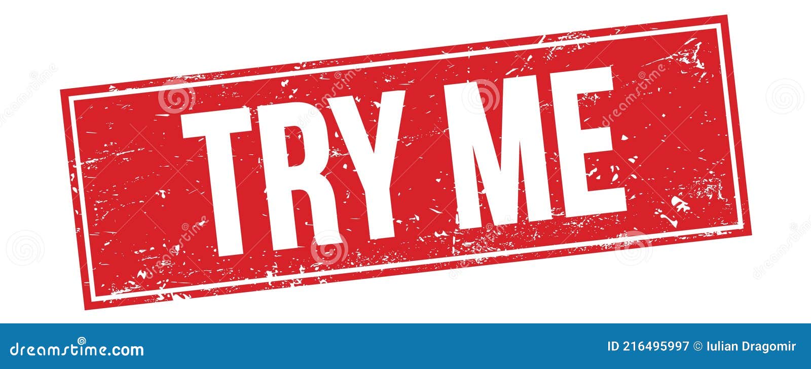 TRY ME Text on Red Grungy Rectangle Stamp Stock Illustration ...