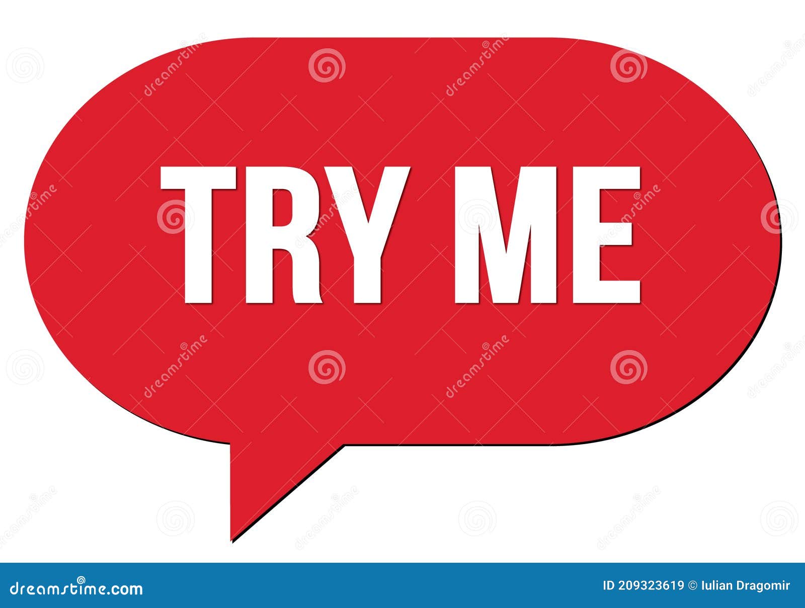 TRY ME Text Written in a Red Speech Bubble Stock Illustration ...