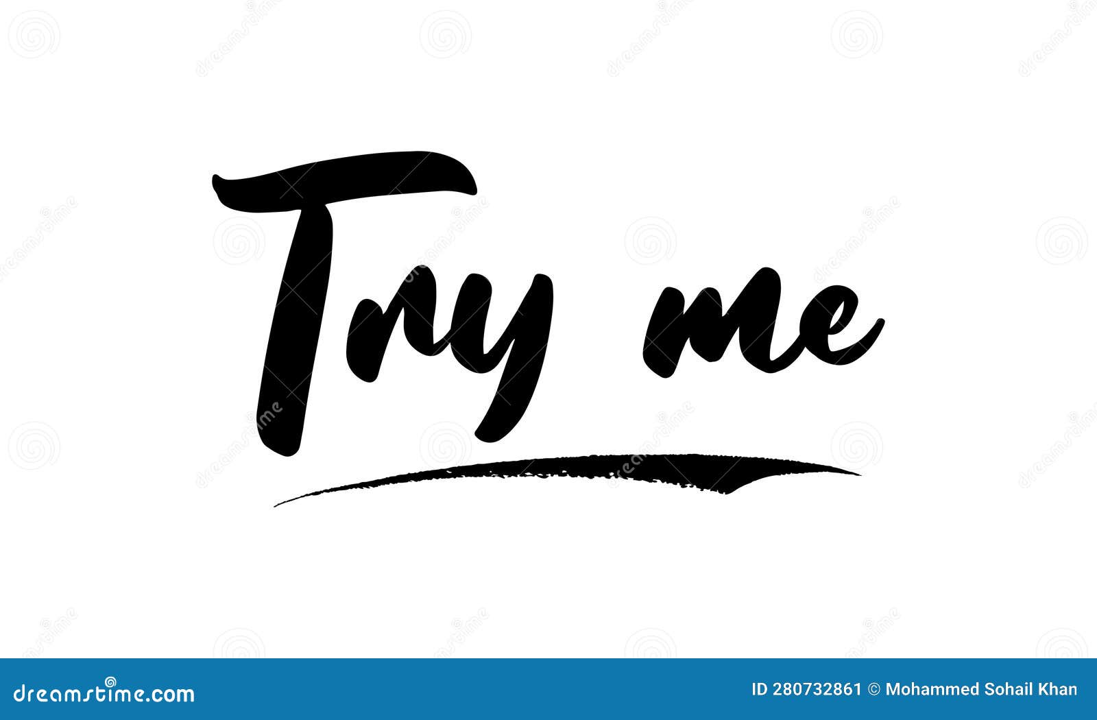 Try Me Typography Lettering Text Vector Design Quote Stock Vector ...