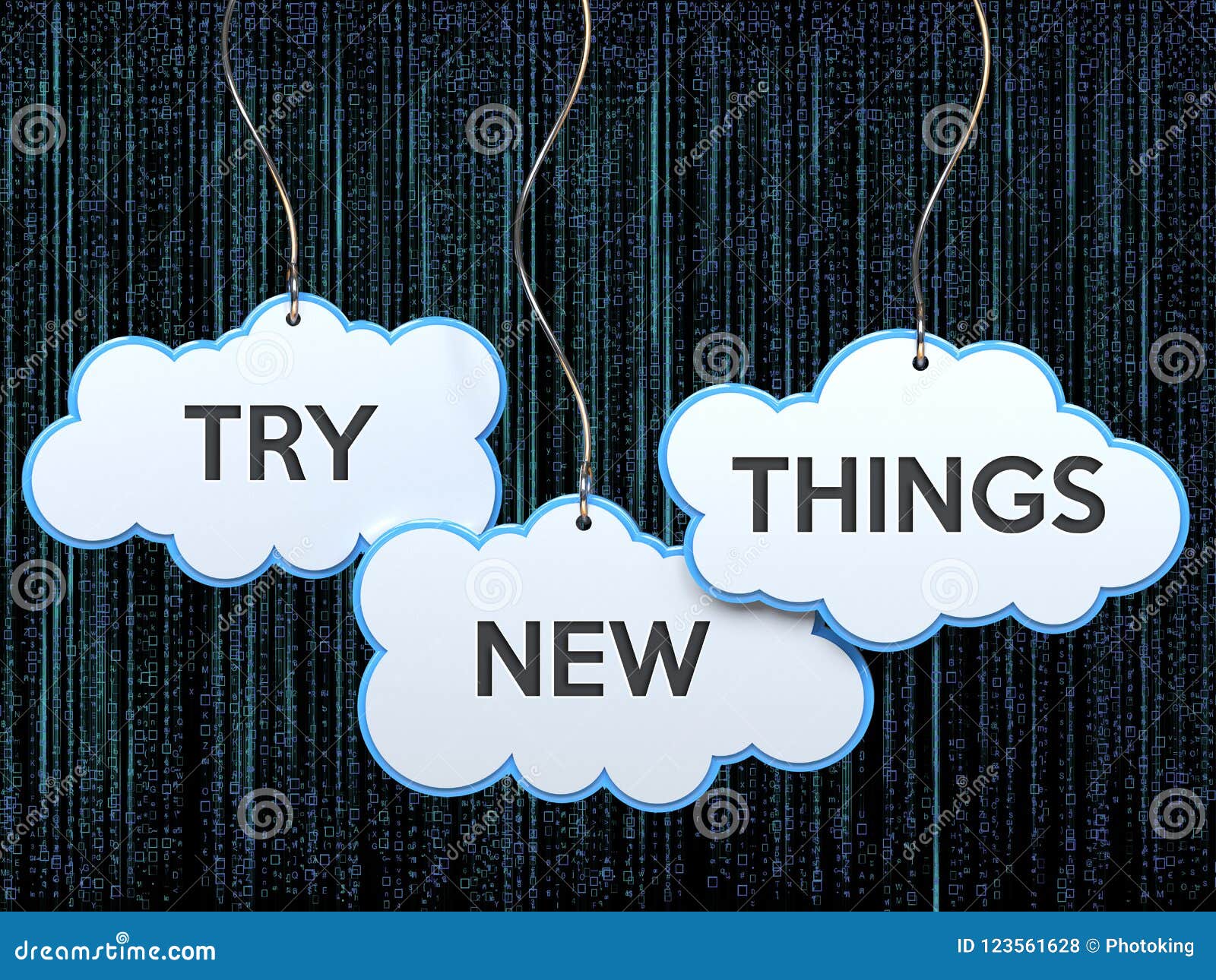 Try New Things on Cloud Banner Stock Illustration - Illustration of ...