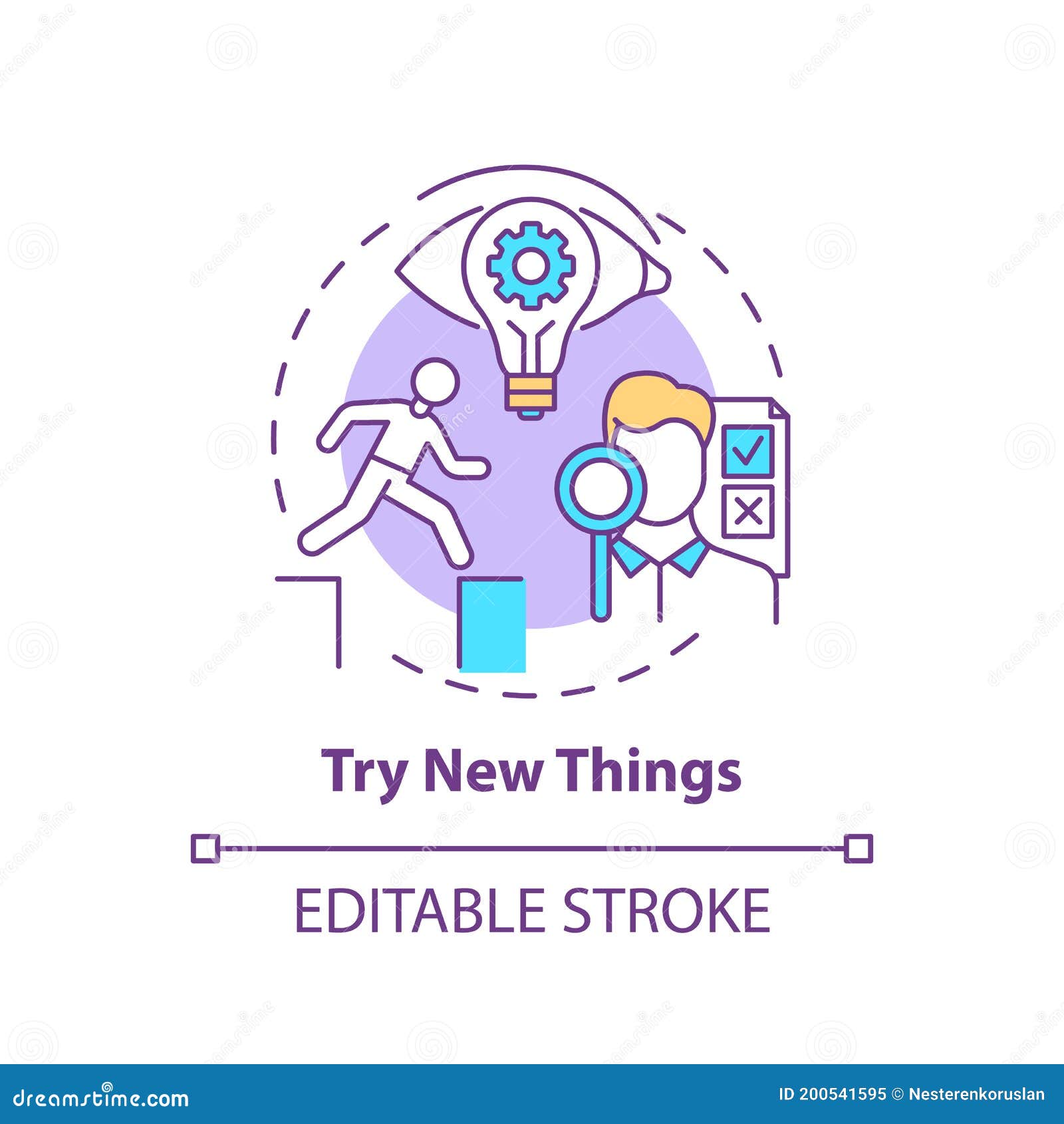 Try New Things Concept Icon Stock Vector - Illustration of boosting ...