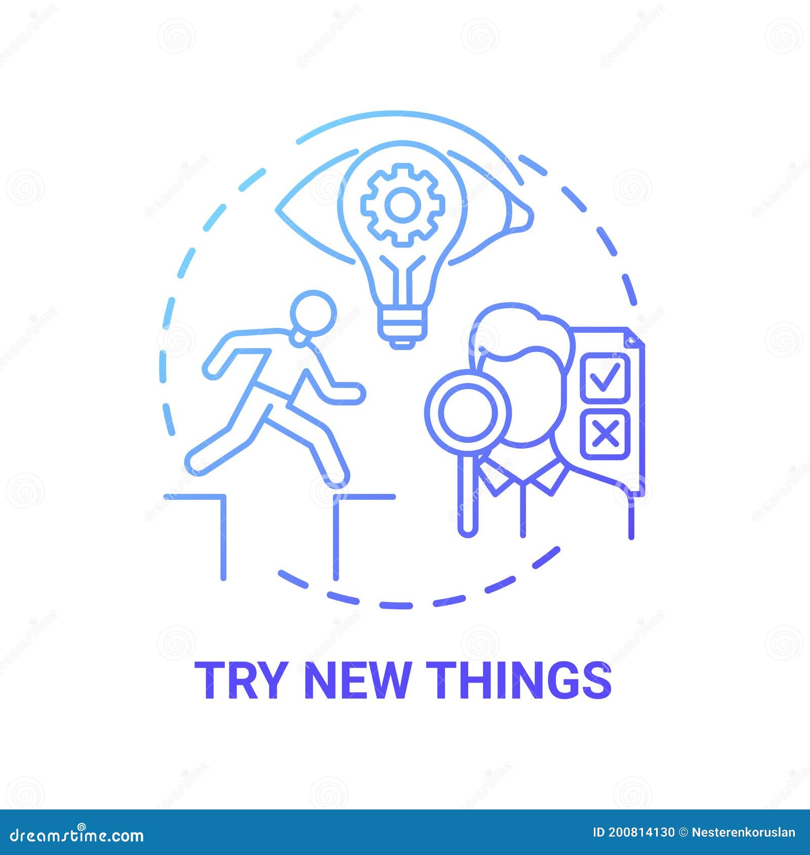 Try New Things Concept Icon Stock Vector Illustration Of Metaphor