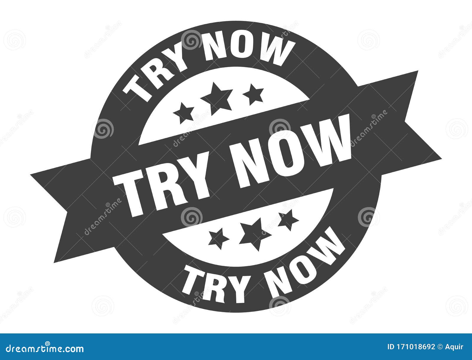 Try Now Sign. Try Now Round Ribbon Sticker Stock Vector - Illustration ...