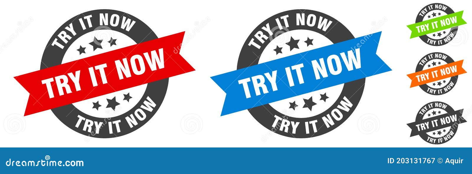 Try it Now Stamp. Try it Now Round Ribbon Sticker. Tag Stock Vector ...