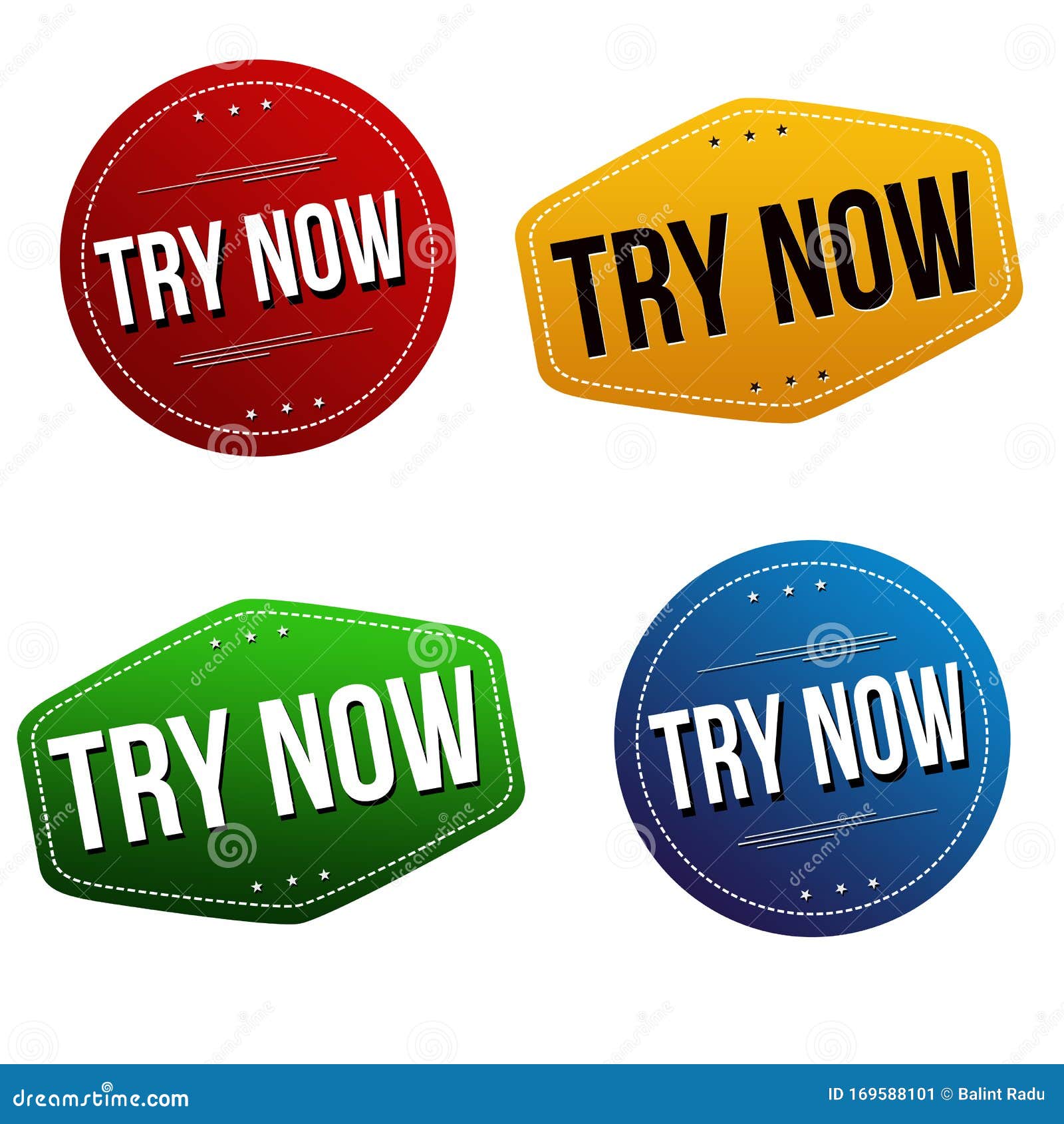 Try Now Sticker or Label Set Stock Vector - Illustration of order ...