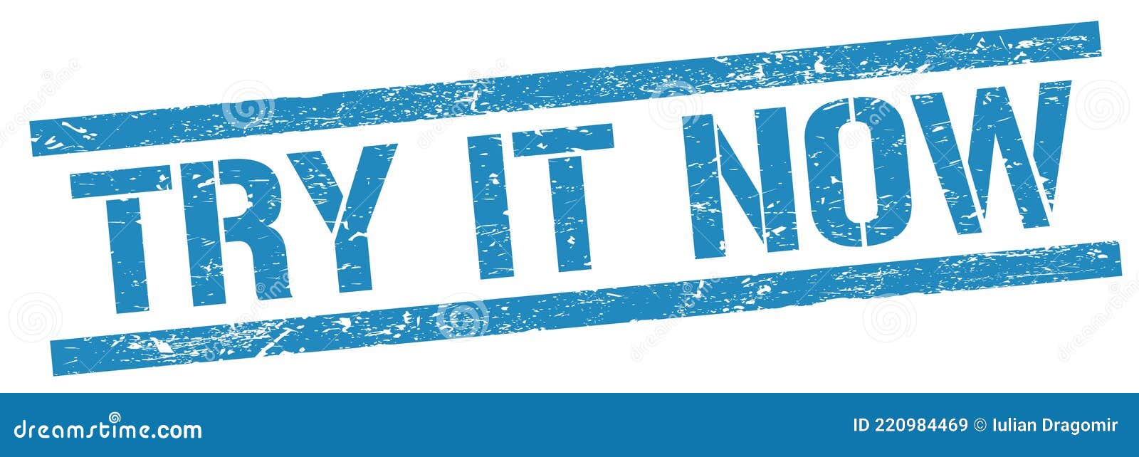 TRY it NOW Text on Blue Grungy Rectangle Stamp Stock Illustration ...