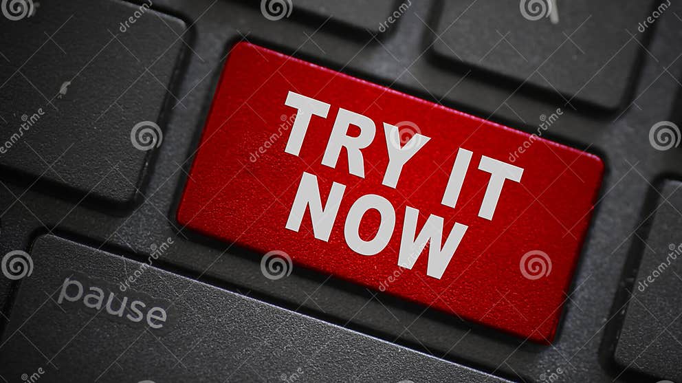 Try it Now Text Button on Keyboard Editorial Image - Image of click ...