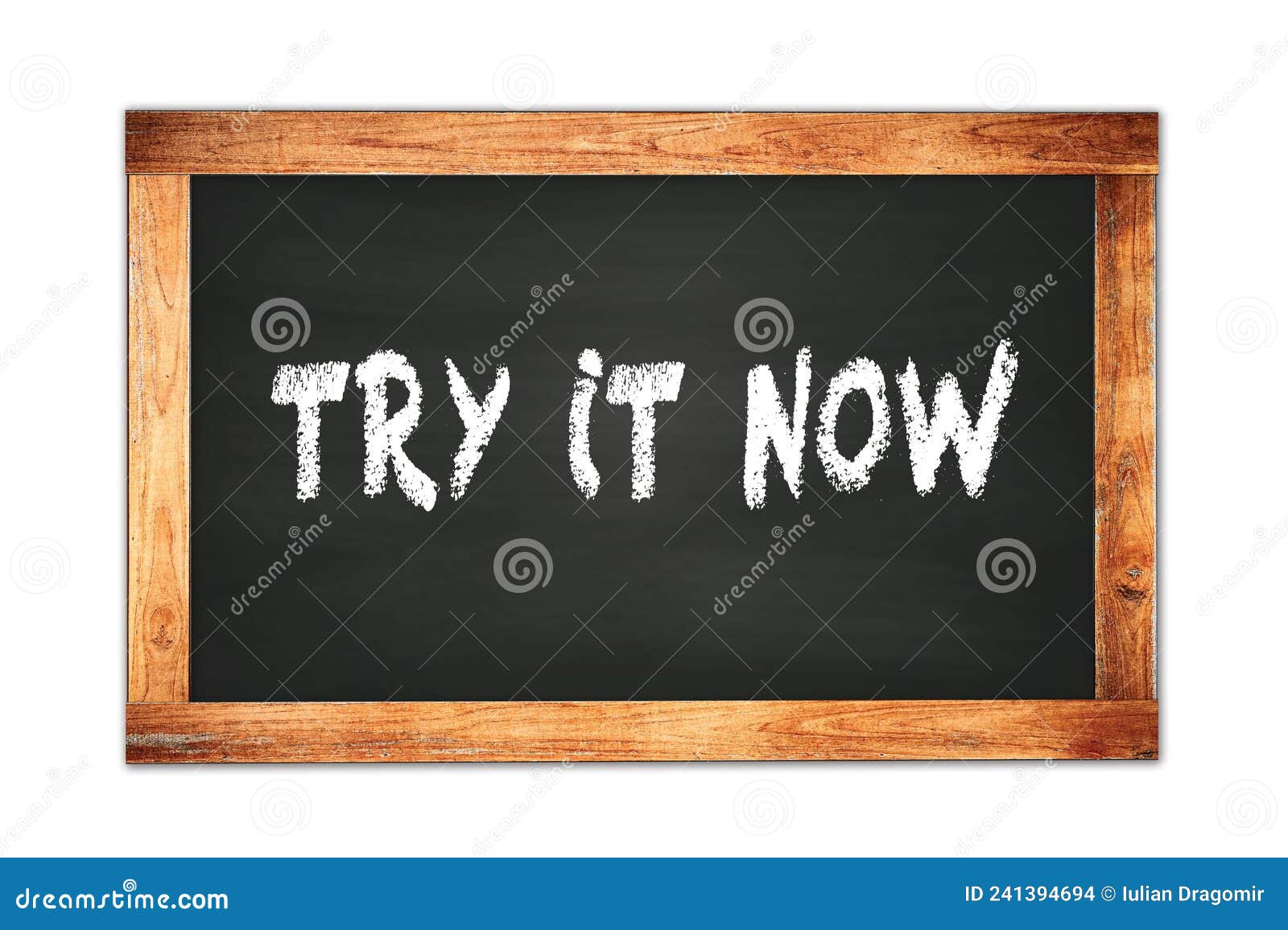 TRY it NOW Text Written on Wooden Frame School Blackboard Stock ...