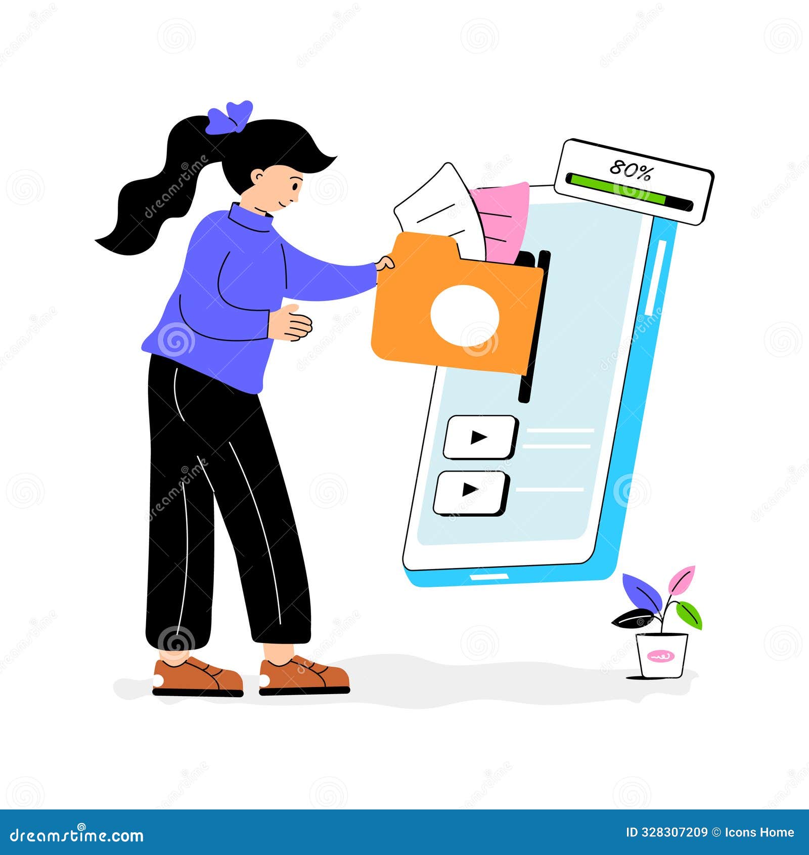 Try this Perfect Flat Illustration of Download Lecture Stock ...