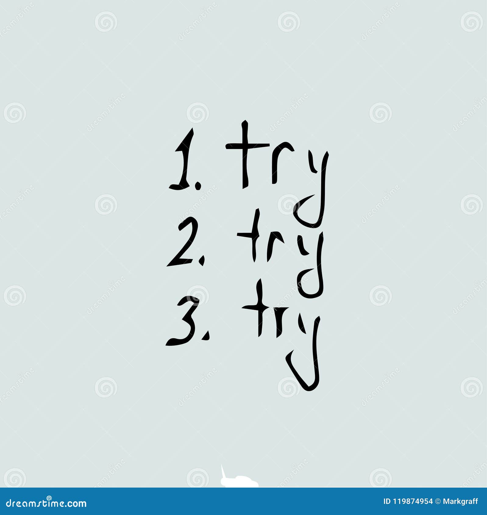 Try, quote text stock vector. Illustration of success - 119874954