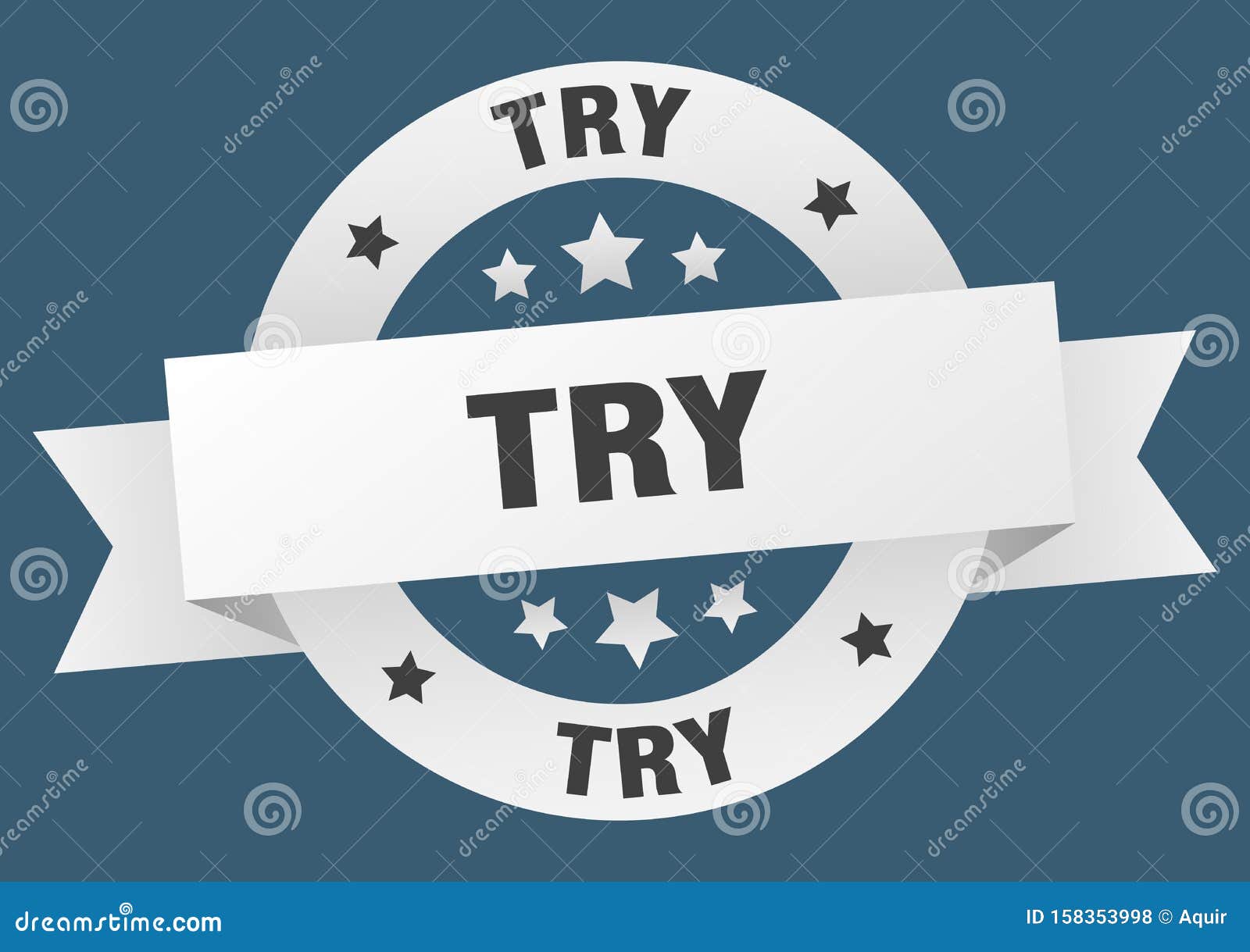 Try ribbon sign stock vector. Illustration of note, isolated - 158353998