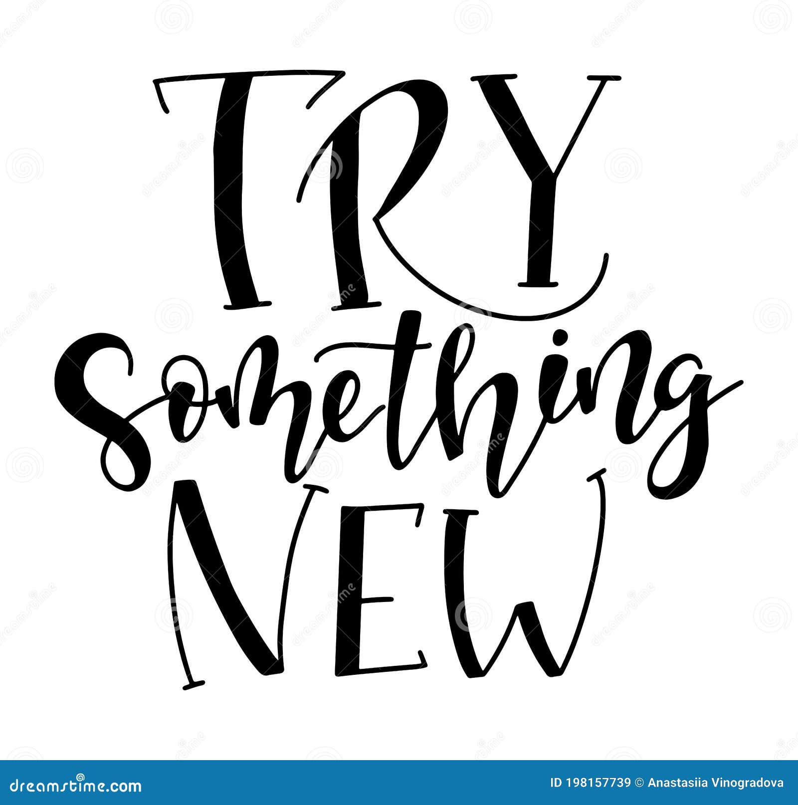 Try Something New, Black Vector Illustration Isolated on White ...