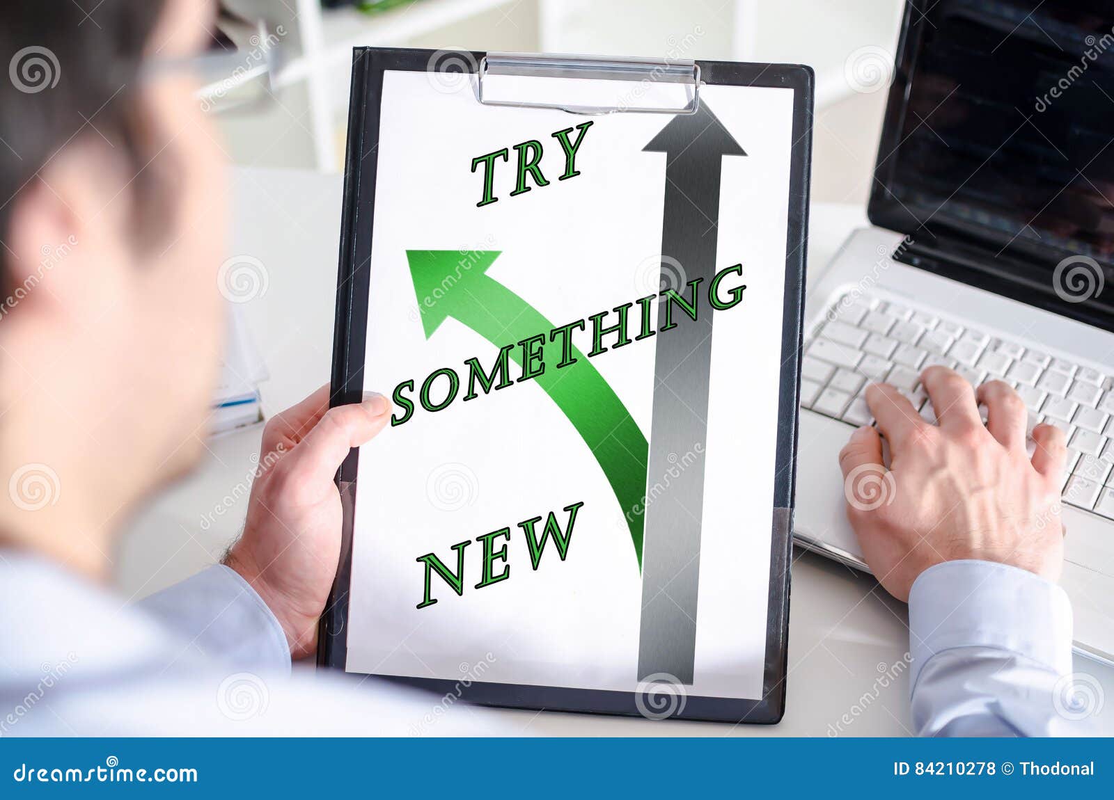 Try Something New Concept on a Clipboard Stock Photo - Image of success ...