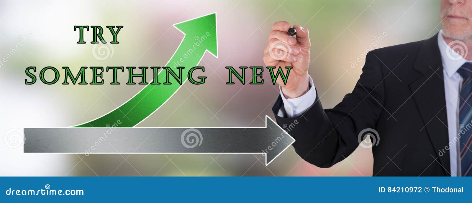Try Something New Concept Drawn by a Businessman Stock Photo - Image of ...
