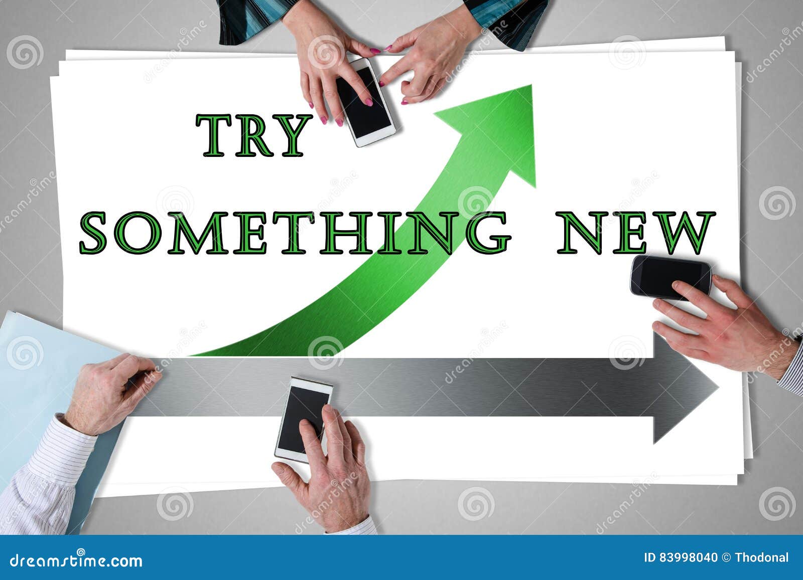 Try Something New Concept Placed on a Desk Stock Photo - Image of ...