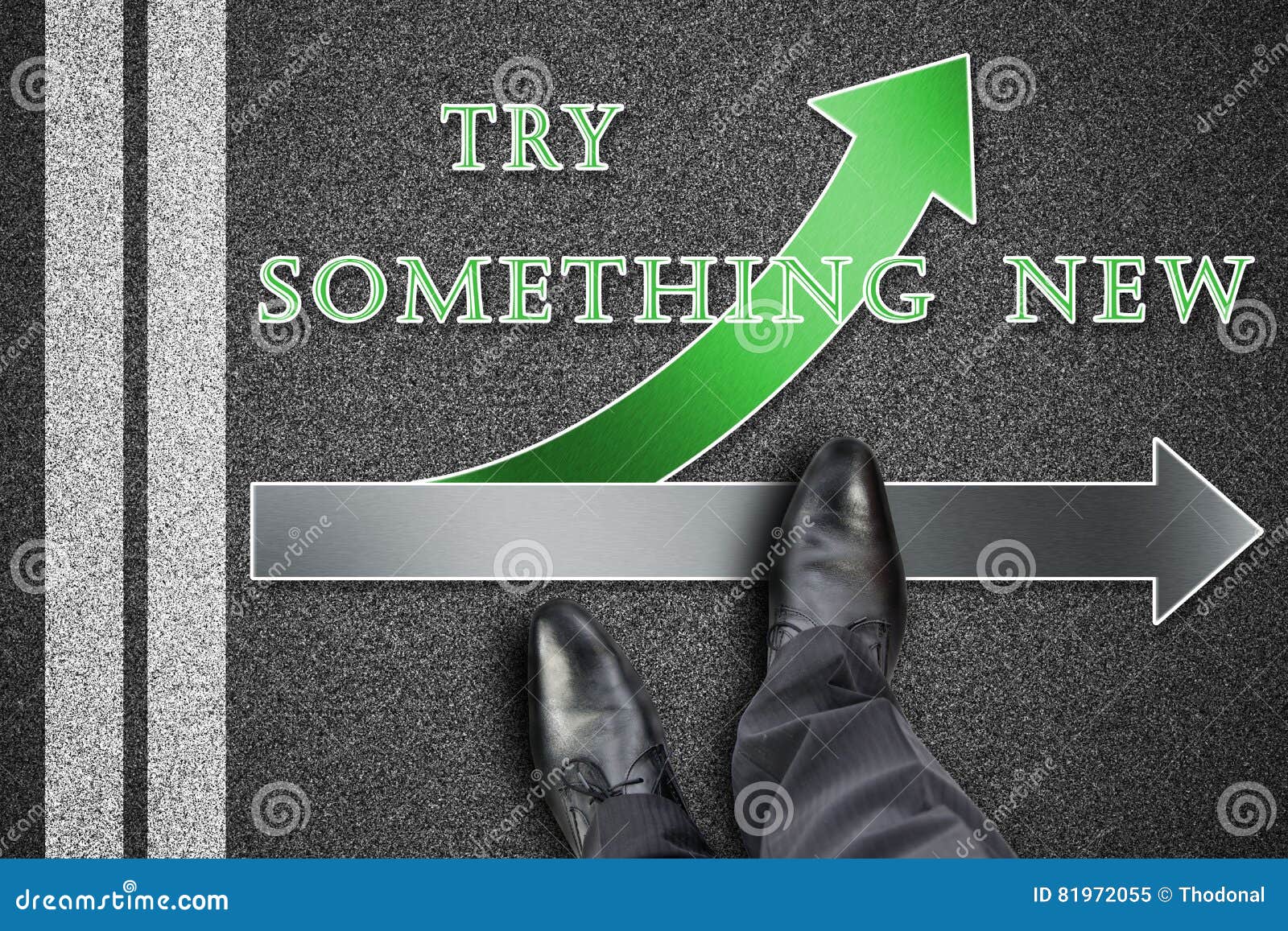 Try Something New Concept on a Road Stock Image - Image of career ...