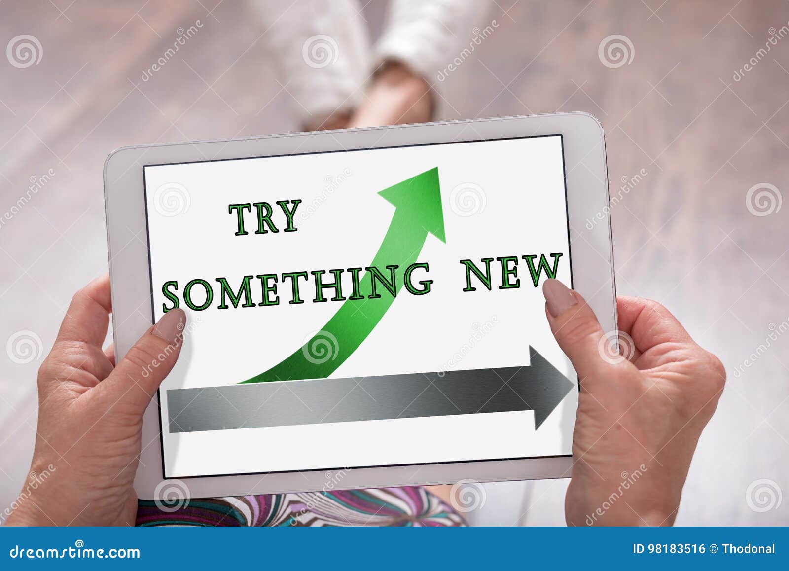 Try Something New Concept on a Tablet Stock Photo - Image of career ...